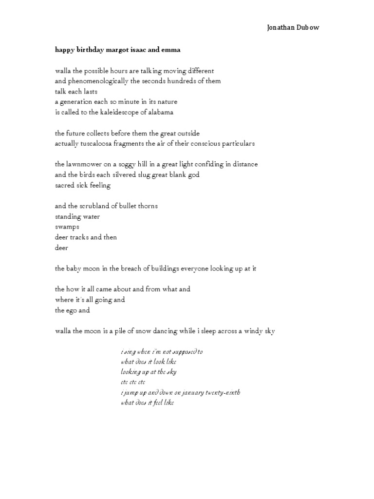 Three Poems by Jonathan Dubow | PDF