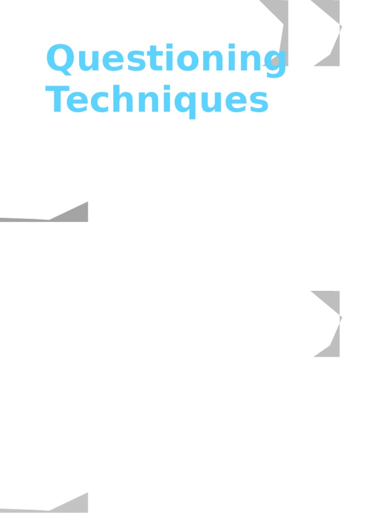 Effective Questioning Techniques Pdf Question Semiotics