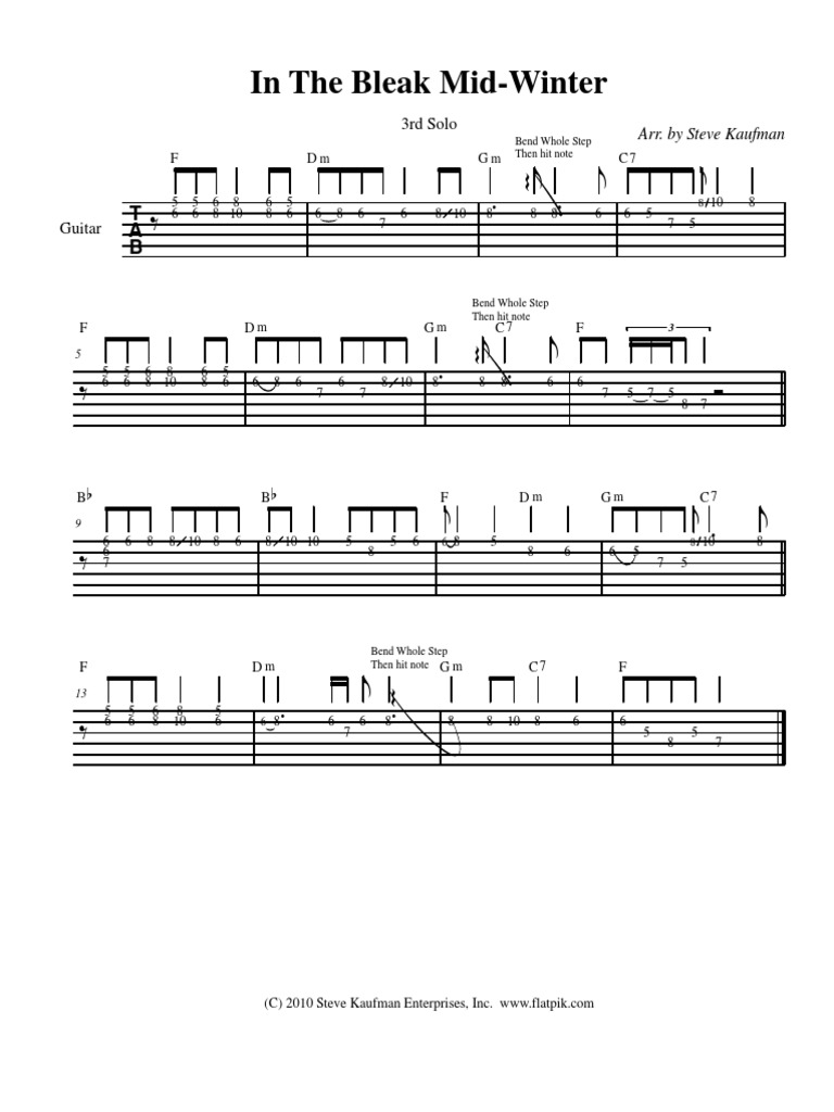 In The Bleak Mid-Winter: Guitar | PDF | Sports & Recreation | Home & Garden