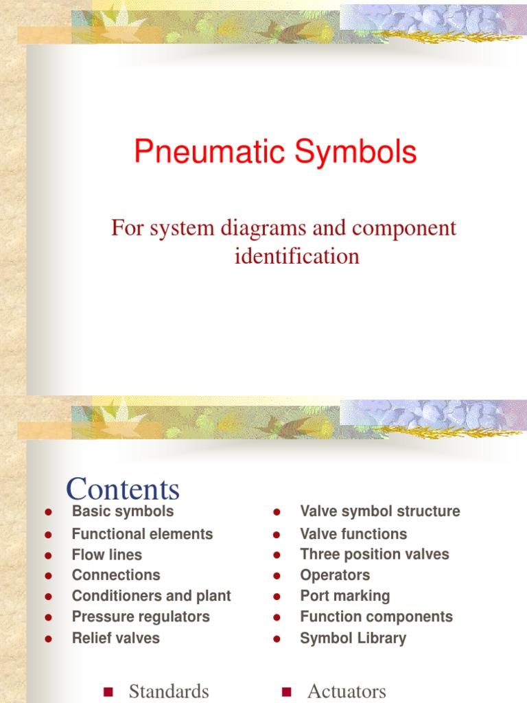Pneumatic Symbols: For System Diagrams and Component Identification | PDF