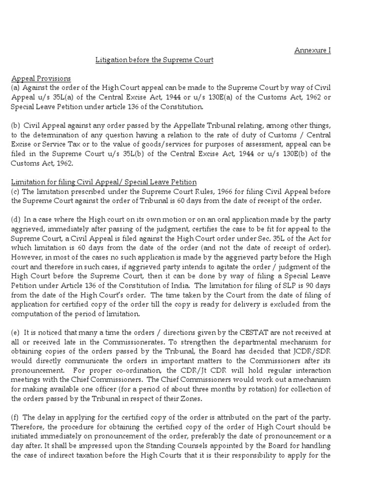 Civil Appeal Procedures to Supreme Court | PDF | Supreme Courts ...