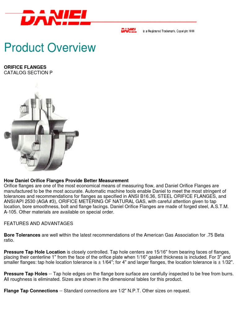 Orifice Flange Guide - Daniel Flow | PDF | Pipe (Fluid Conveyance ...
