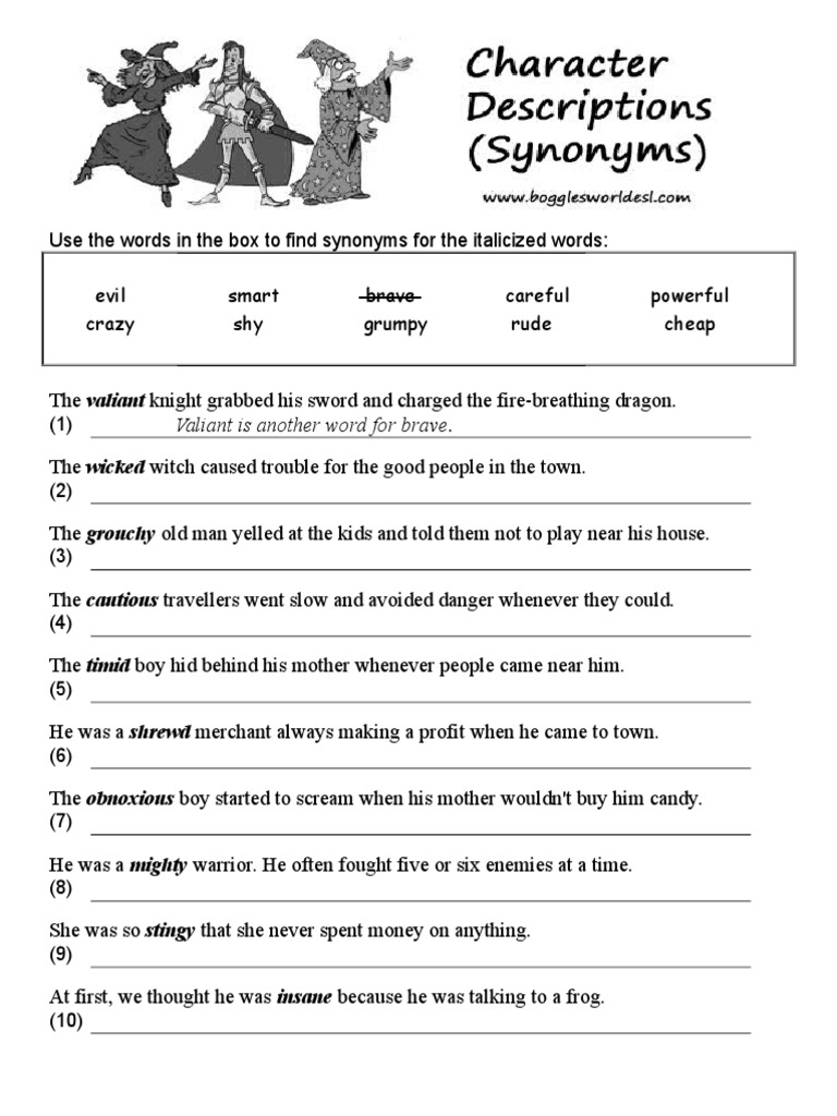 Synonyms for Descriptive Words | PDF