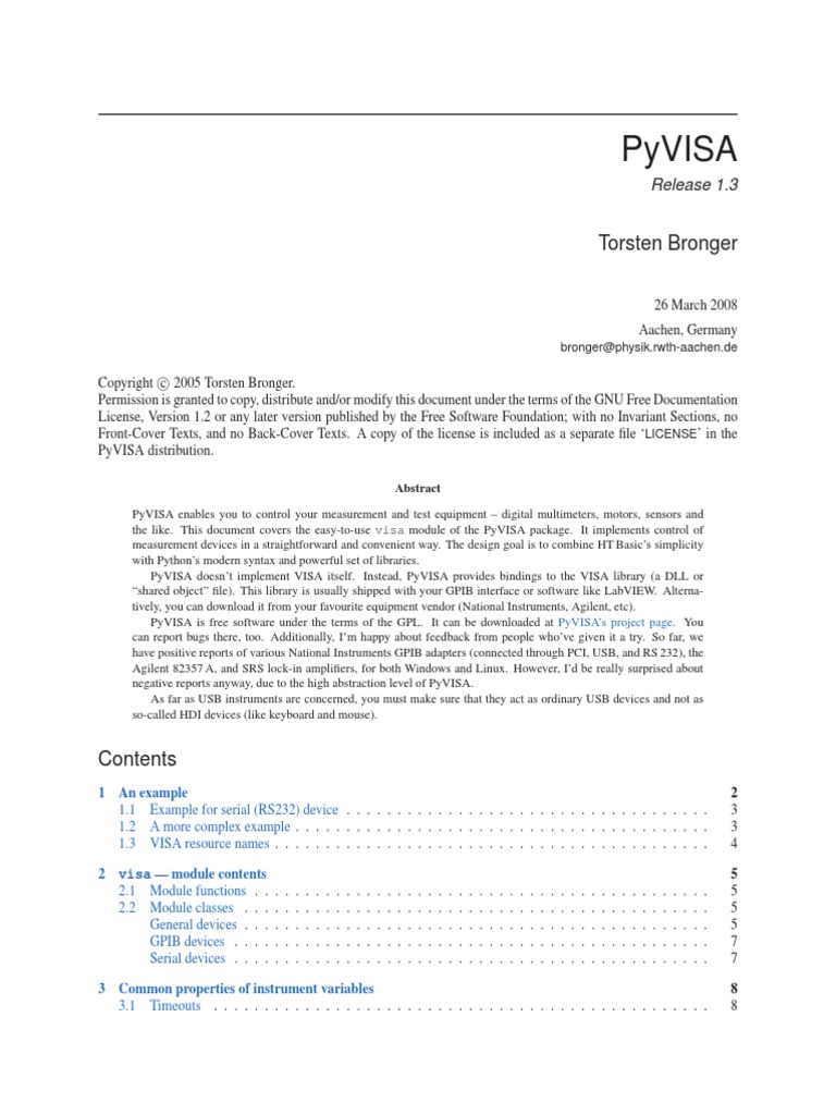 Pyvisa | PDF | Library (Computing) | Digital Technology