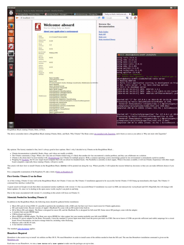 BeagleBone Black Running Ubuntu, Part 1 | PDF | Hdmi | Solid State Drive