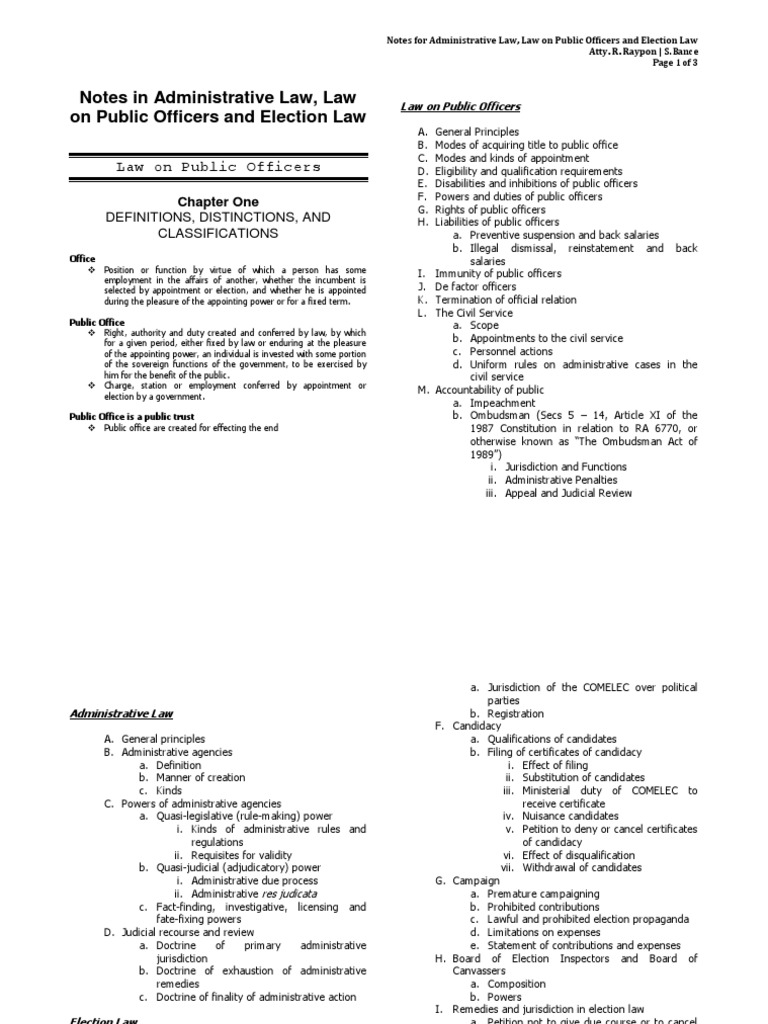 Admin Law Syllabus | PDF | Commission On Elections (Philippines ...