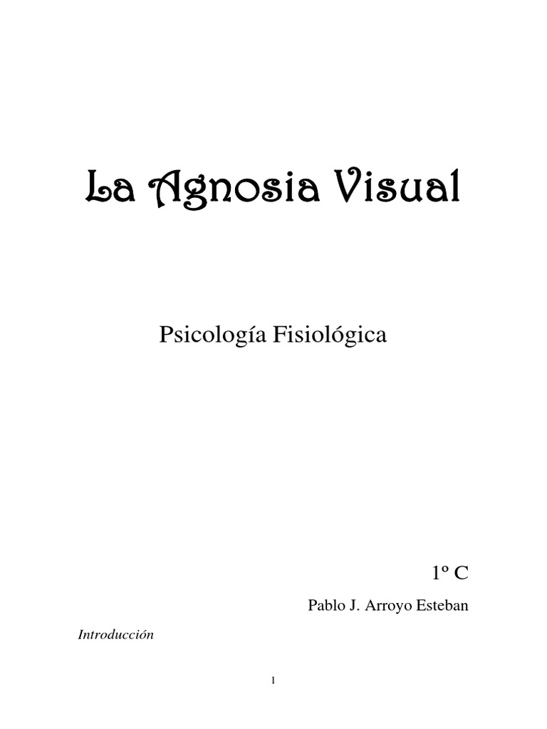 Agnosia Visual: Tipos y Causas | PDF | Percepción visual | Procesos ...