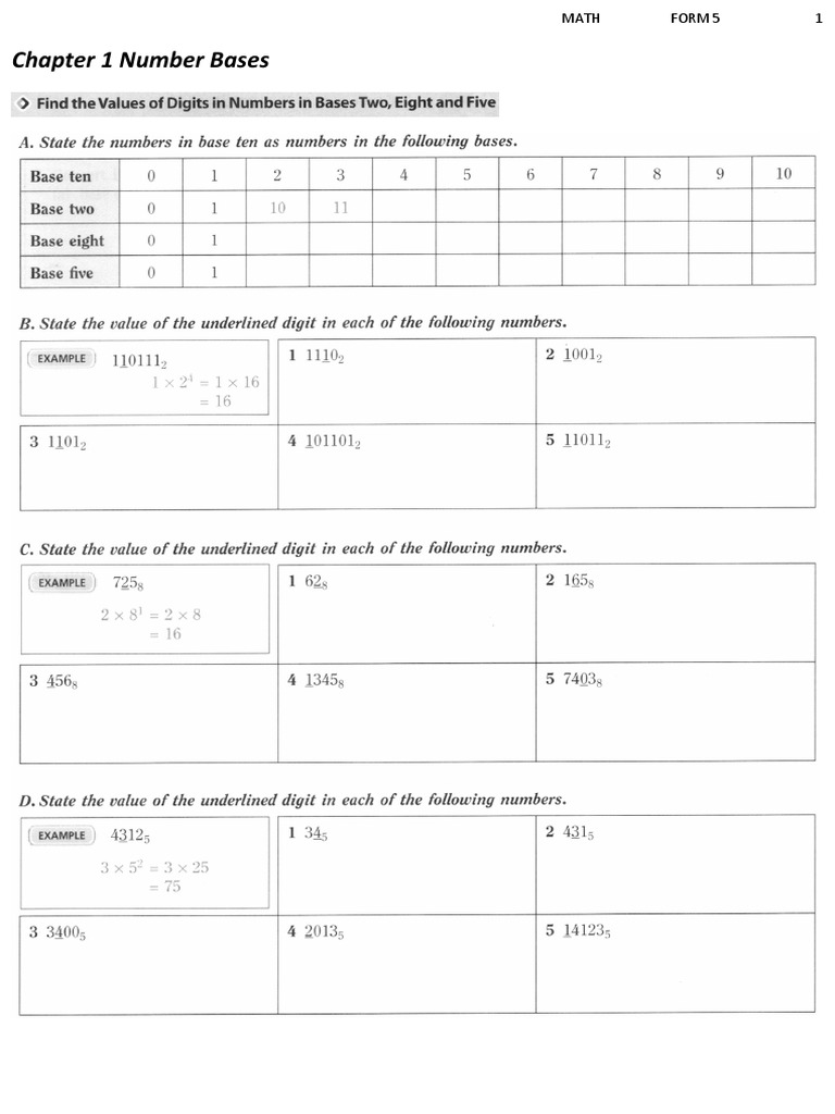 Chapter 1 Number Bases | PDF