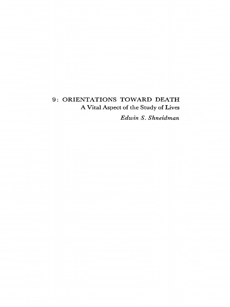 Orientations Toward Death: A Vital Aspect of The Study of Lives by ...