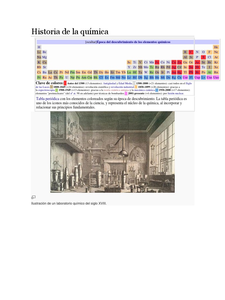 Historia de La Química, Letras, Imagenes, Etc | PDF | Tabla periódica ...