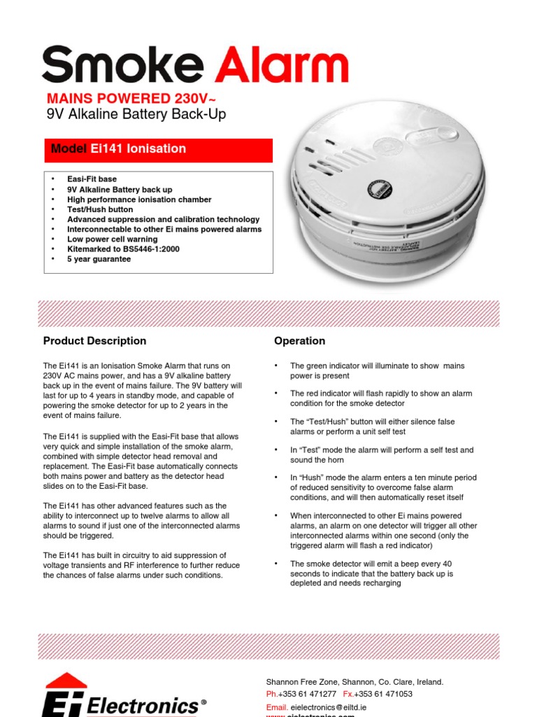 Aico Ei141 Smoke Alarm With Hush and Mounting Plate | Electrical ...