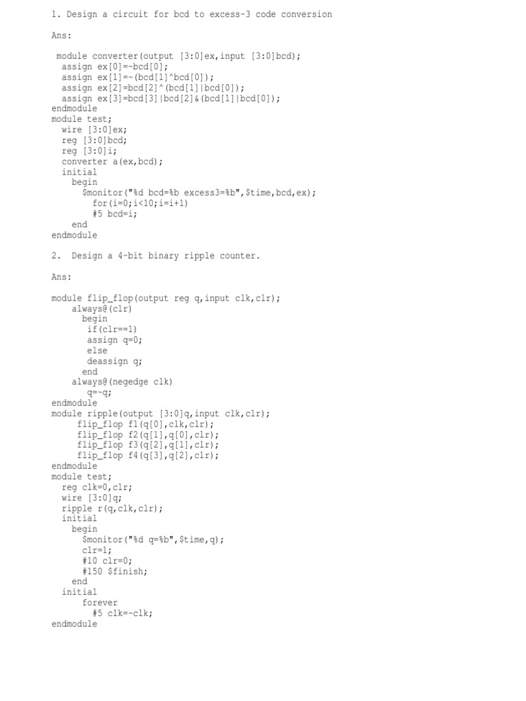 verilog | Binary Coded Decimal | Electronic Design