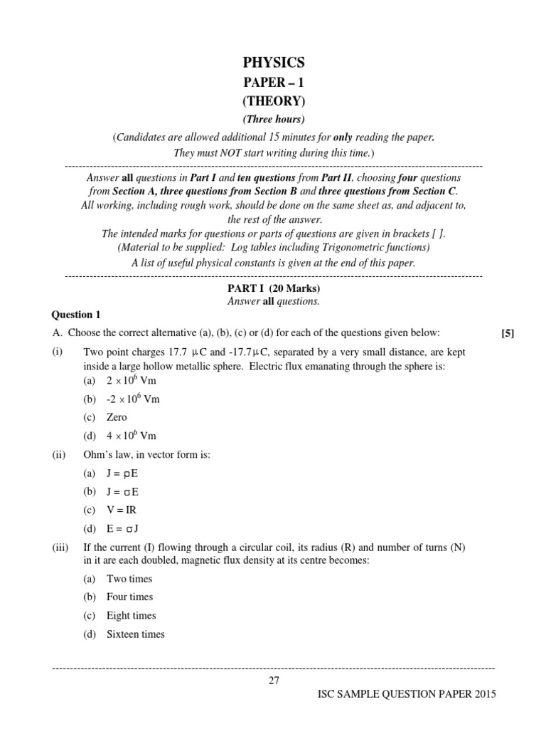PhysicsPaper 1 | PDF | Lens (Optics) | Force
