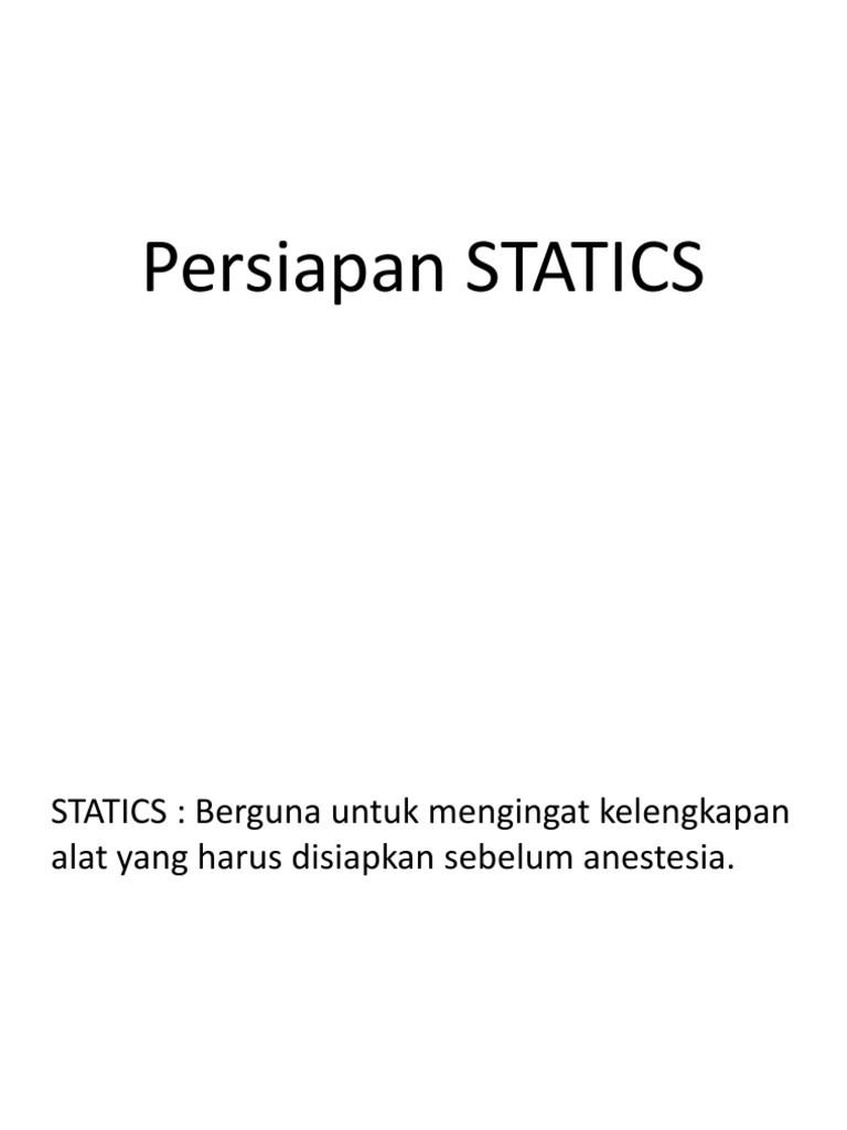 Persiapan Alat Intubasi STATICS | PDF | Sains & Matematika