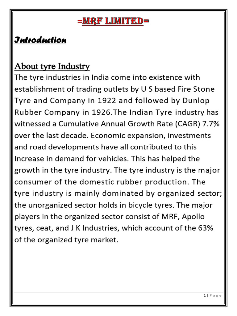 MRF Company Overview and History | PDF | Employment | Sick Leave