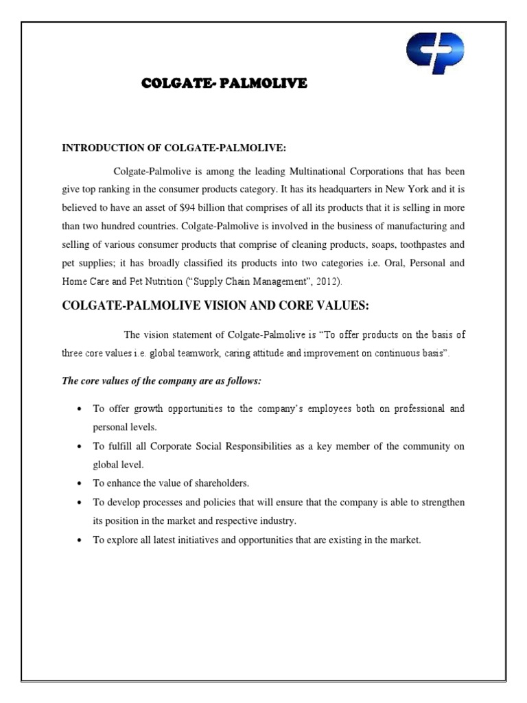 Colgate Palmolive | PDF | Supply Chain | Supply Chain Management