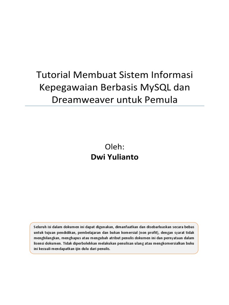 Tutorial Membuat Sistem Informasi Kepegawaian Berbasis Dreamweaver Dan MySQL Untuk Pemula-Libre ...