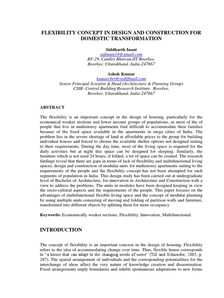 33 Flexibility Concept in Design and Construction For Domestic ...