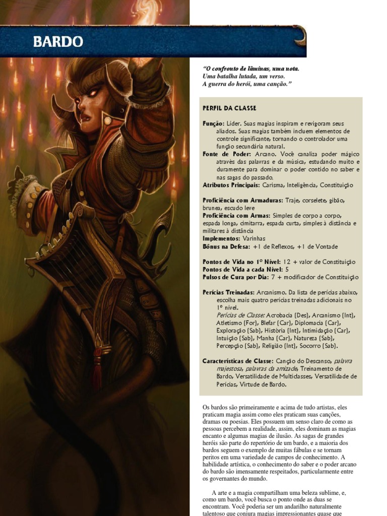 DND 4.0 - O Bardo - Traduzido em Português | PDF | Rituais | Aliados da Segunda Guerra Mundial