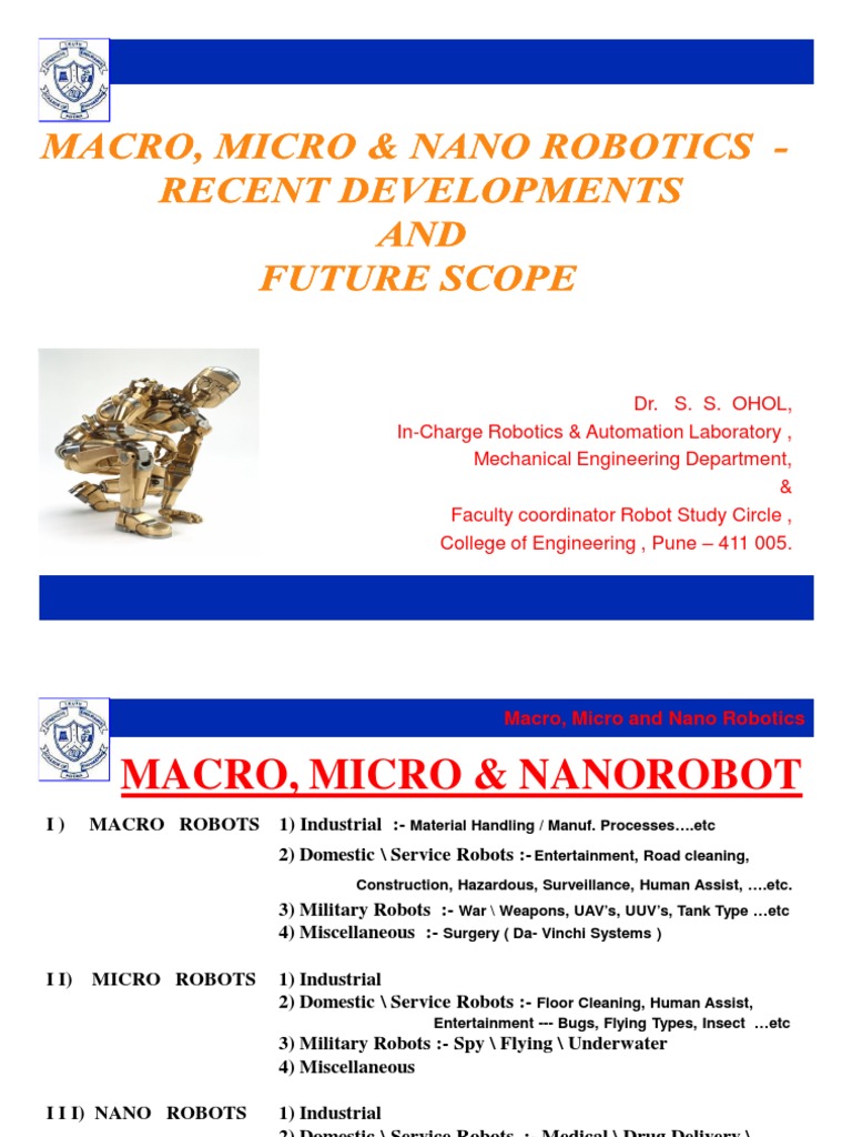 Lect 1 Robotics PDF | PDF | Technology & Engineering | Computers