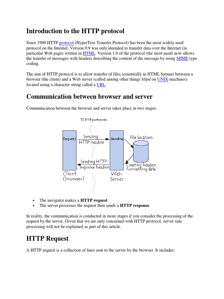 Introduction To The HTTP Protocol | PDF | Hypertext Transfer Protocol ...