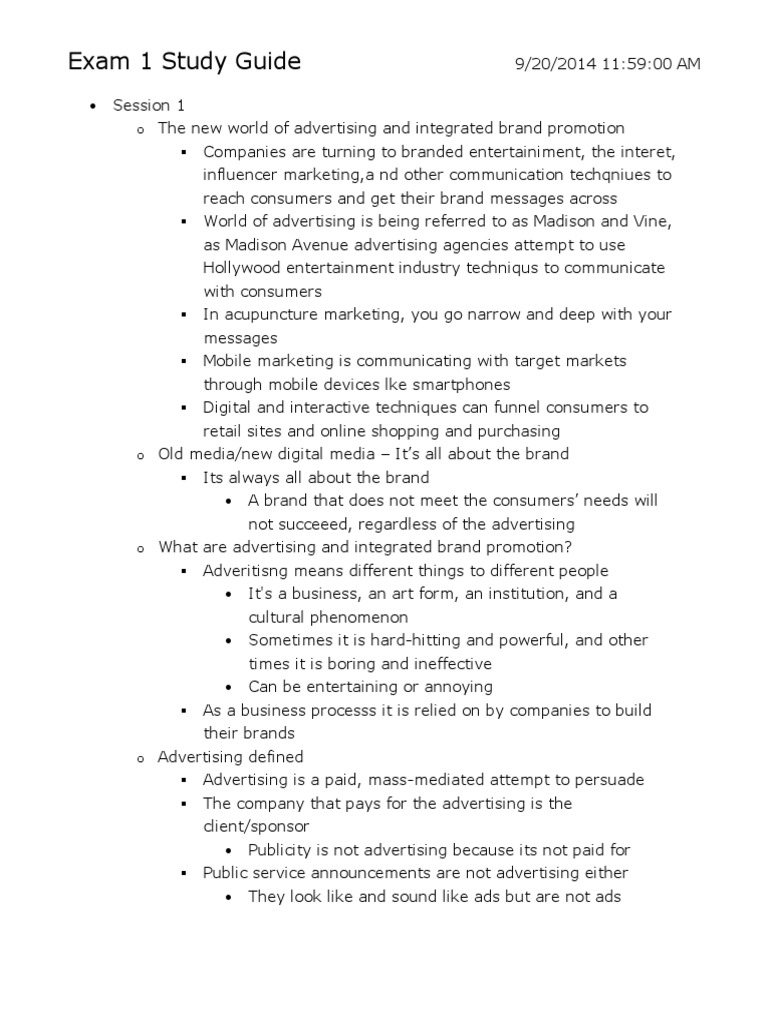 Intro To Communications Study Guide | PDF | Advertising | Brand