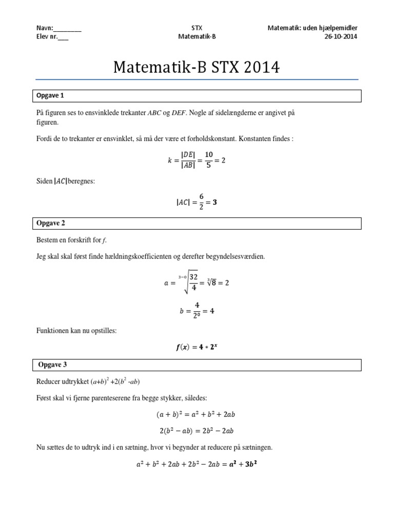 STX Matematik B 2014