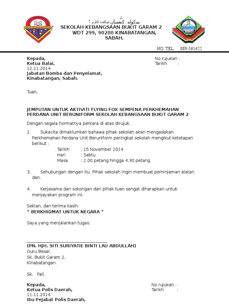 Surat Jemputan Unit Beruniform (Bomba) | PDF