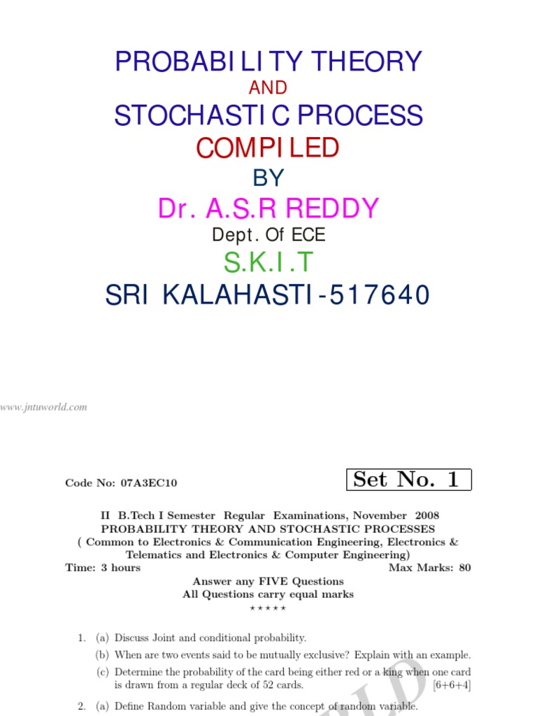 Jntu Questions | PDF | Probability Theory | Probability Density Function