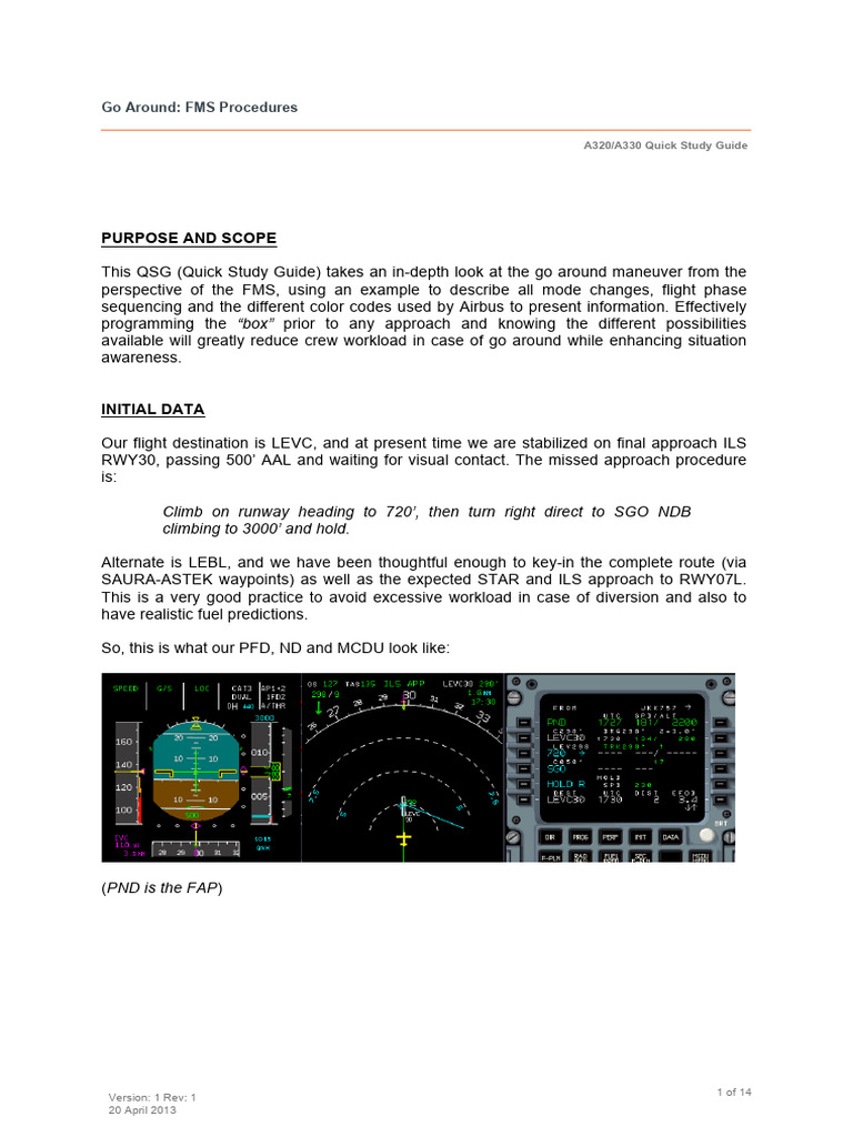 A320 Going Around Quick Study Guide | PDF | Air Traffic Control | Aerospace