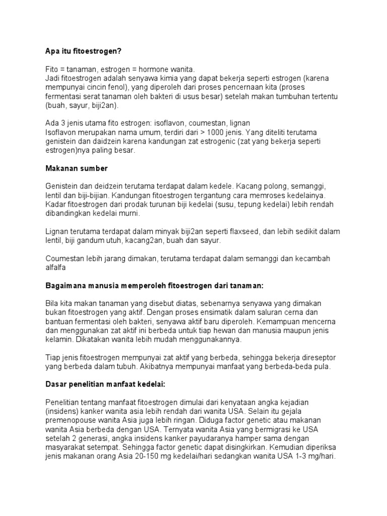 Manfaat dan Sumber Fitoestrogen | PDF | Kesehatan Holistik