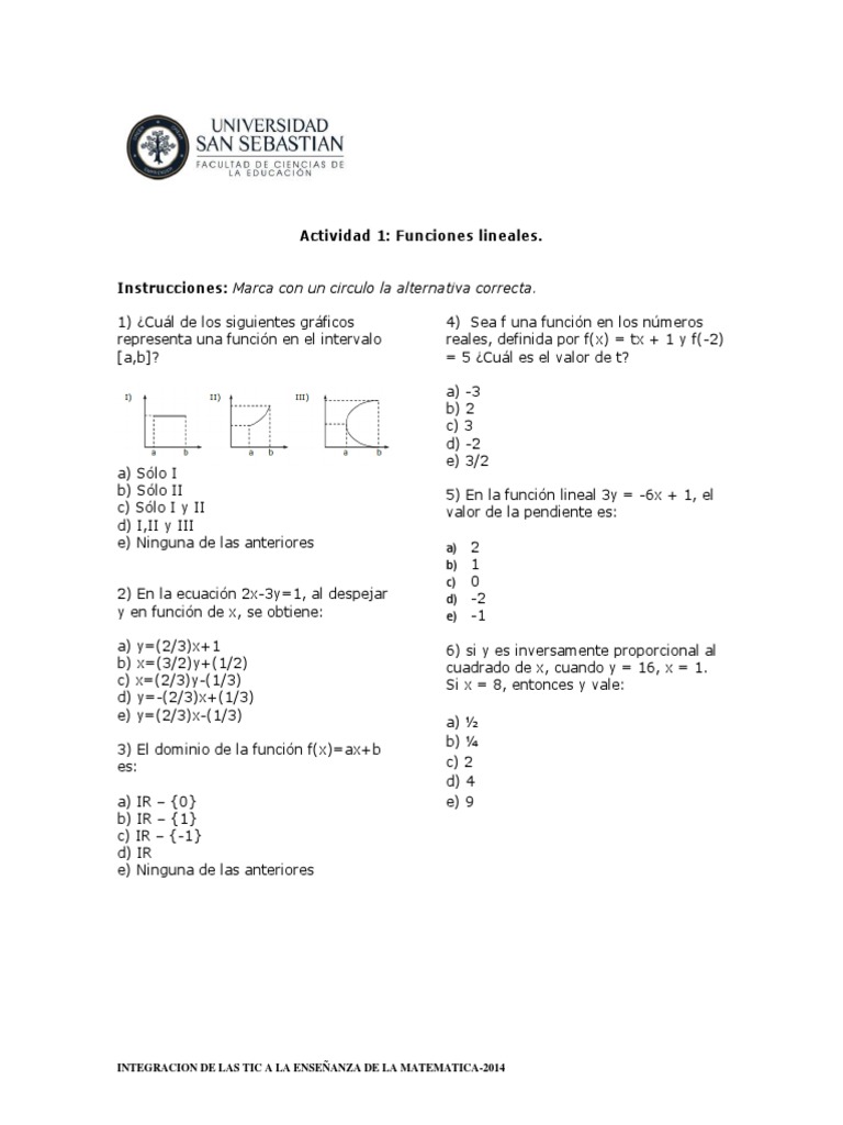 Funciones Lineales Preu | PDF | Linealidad | Función (Matemáticas)