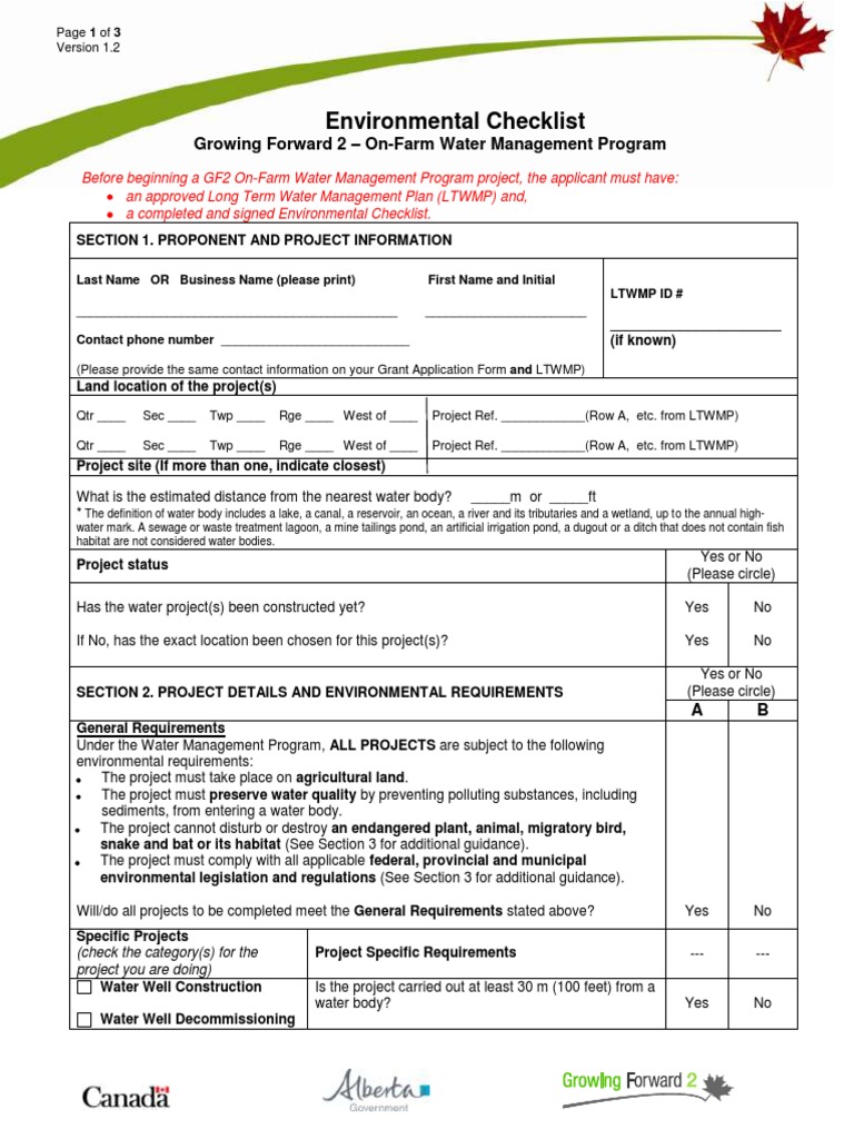 5 Water Resource Checklist | Water Resources | Water