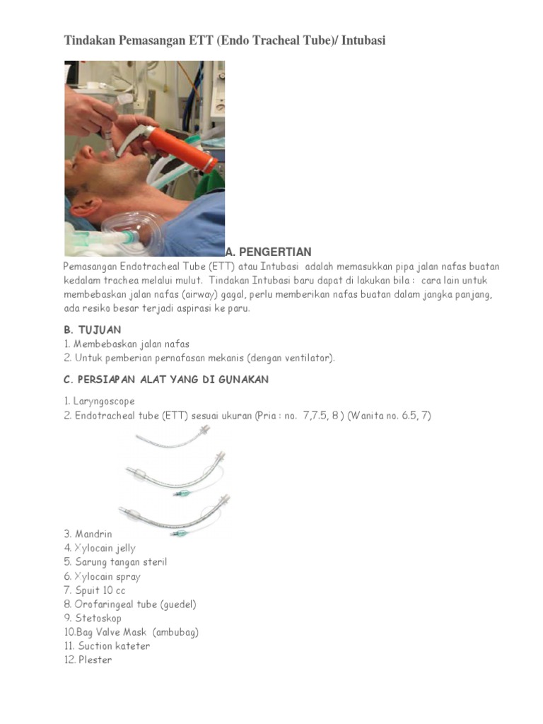 Tindakan Pemasangan ETT Dan CVC | PDF