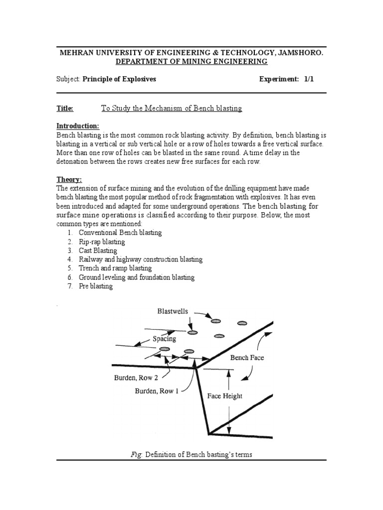 Bench Blasting | Download Free PDF | Explosive Material | Strength Of ...