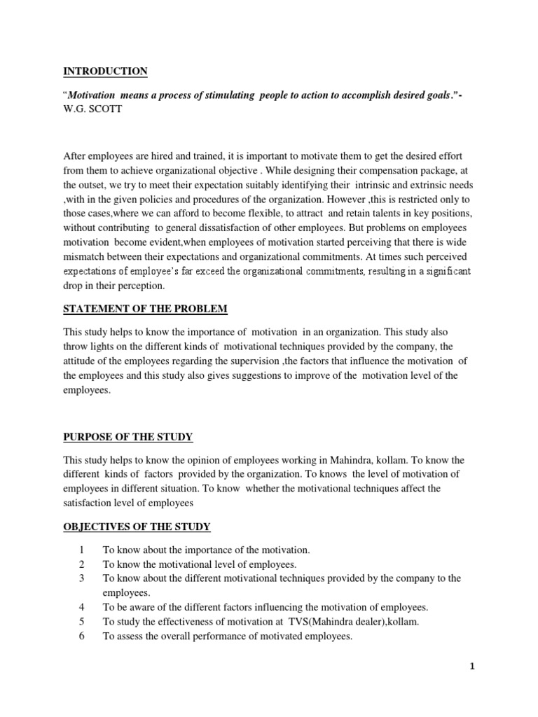 INTRODUCTION | PDF | Motivation | Motivational