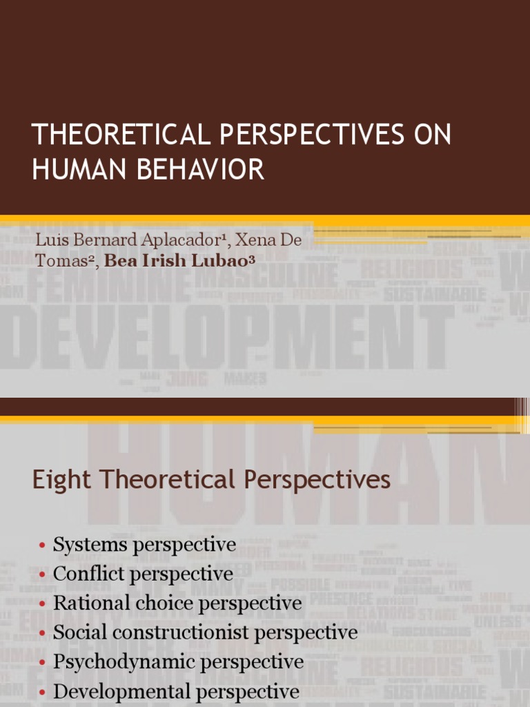 Theoretical Perspectives on Human Behavior | PDF | Id | Classical ...