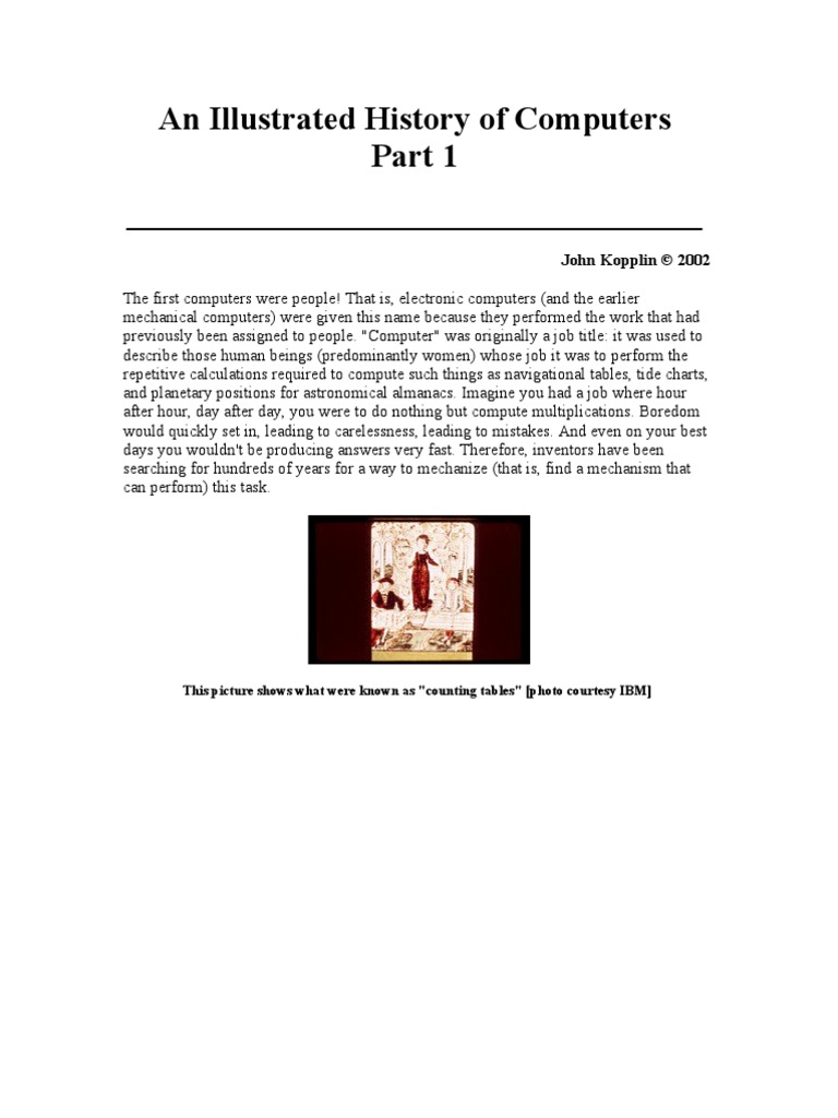 An Illustrated History of Computers | PDF | Integrated Circuit | Intel