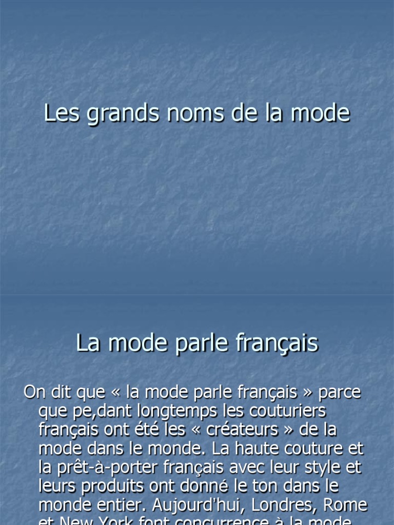Les Grands Noms de La Mode | PDF