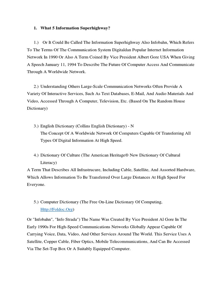The Information Superhighway | PDF | Digital Technology | Computing