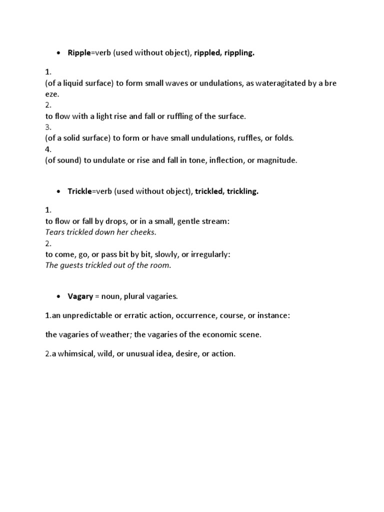 Understanding Ripple and Trickle Verbs | PDF