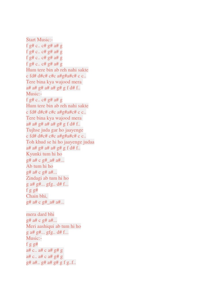 Hindi Songs Music Notes | Leisure