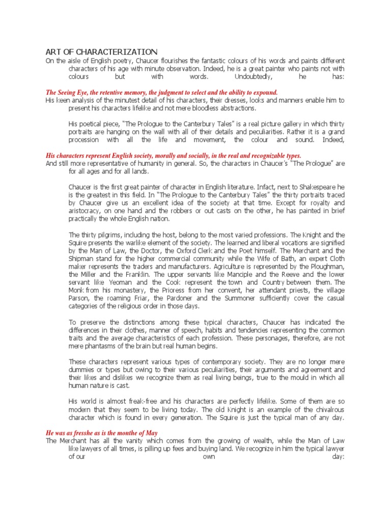 Art of Characterization in Pride and Prejudice | PDF | The Canterbury ...