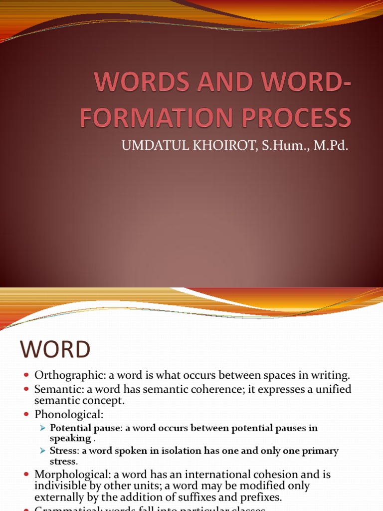Words and Word-Formation Process | PDF | Word | Symbols