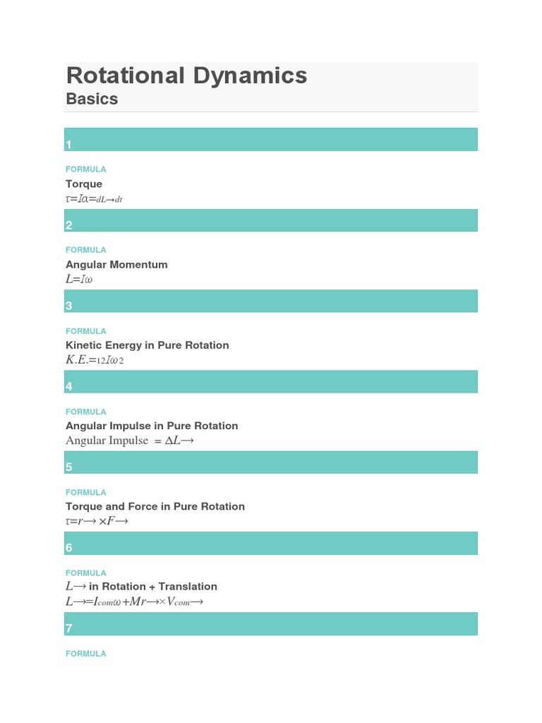 Rotational Dynamics | PDF | Rotation Around A Fixed Axis | Angular Momentum