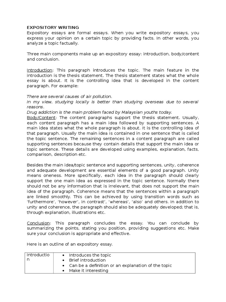 Expository Writing | Paragraph | Essays