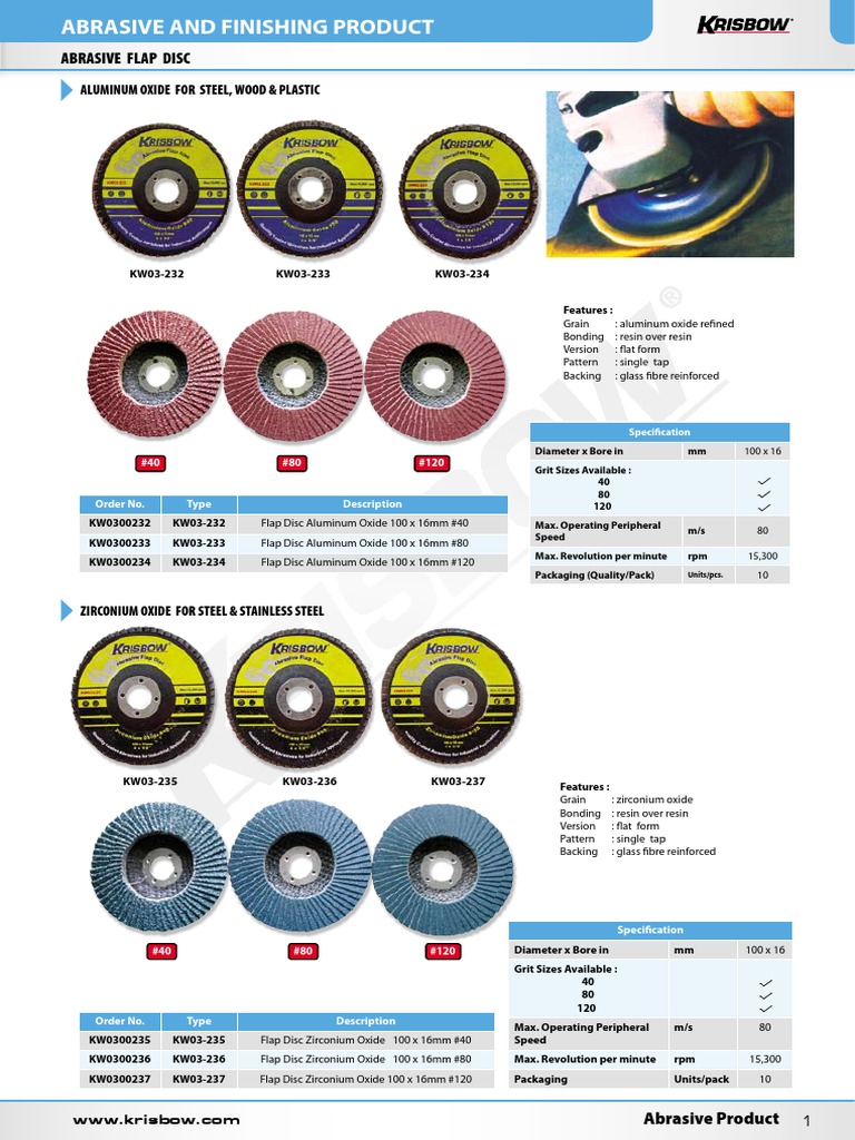 Krisbow Abrasive Flap Discs Catalog | PDF