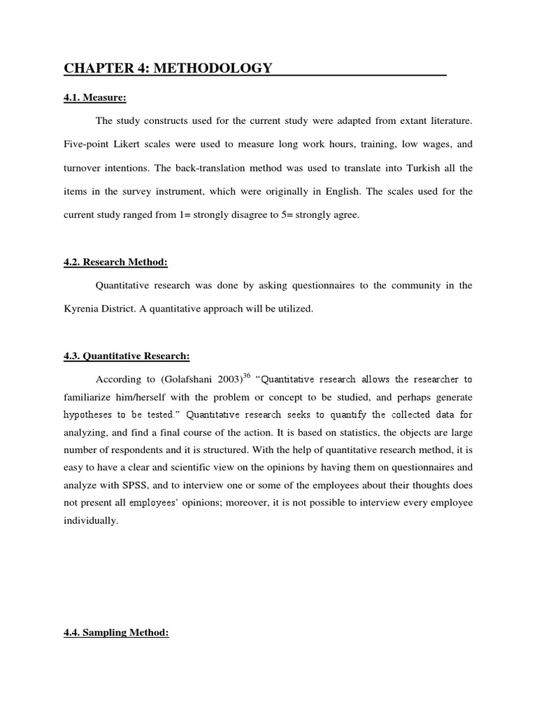 Chapter 4 | PDF | Quantitative Research | Survey Methodology