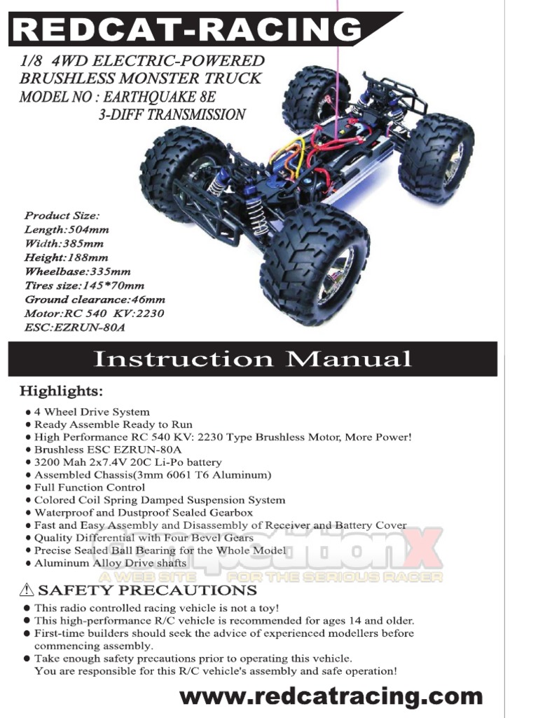 Redcat Racing Earthquake Manual | PDF
