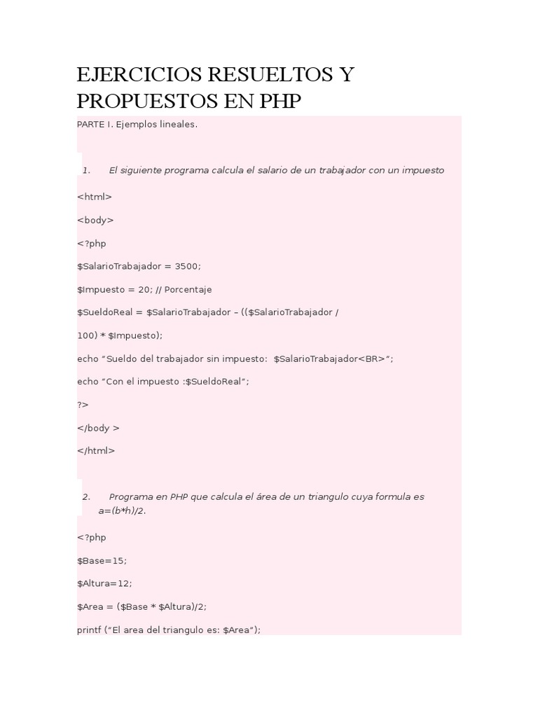 Ejercicios Resueltos en PHP | PDF | Número primo | Números